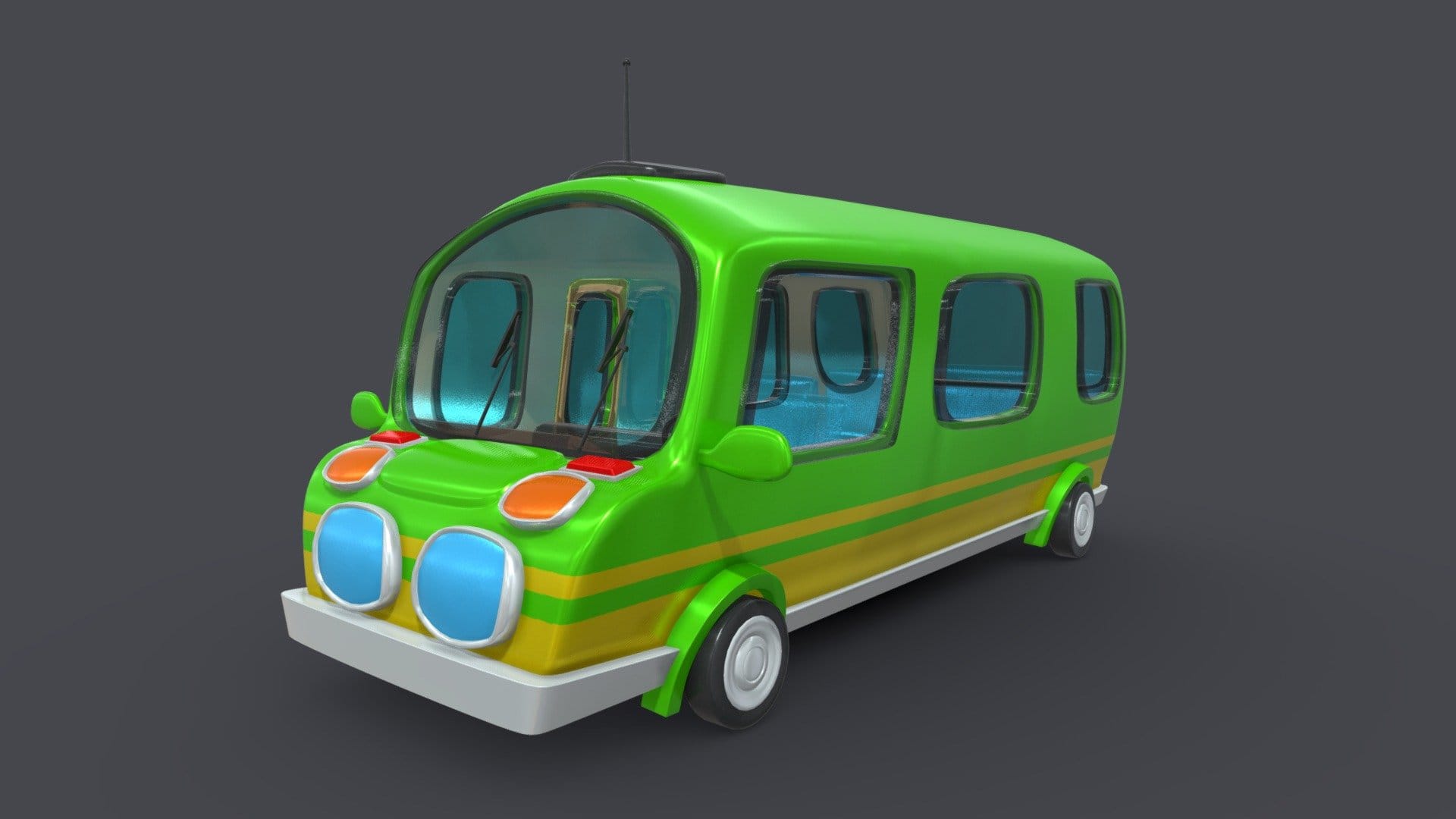 Asset - Cartoons - Bus - 02 - 3D Model - deep3dsea