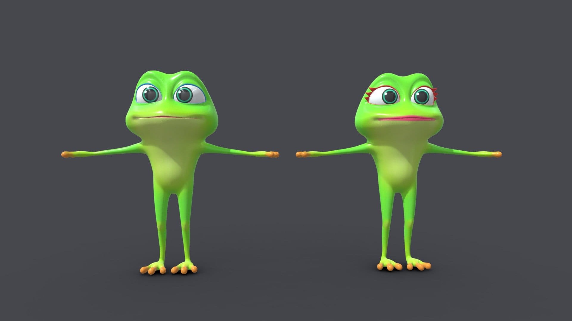 Asset Cartoons - Character - Animals - Frog Rig - deep3dsea