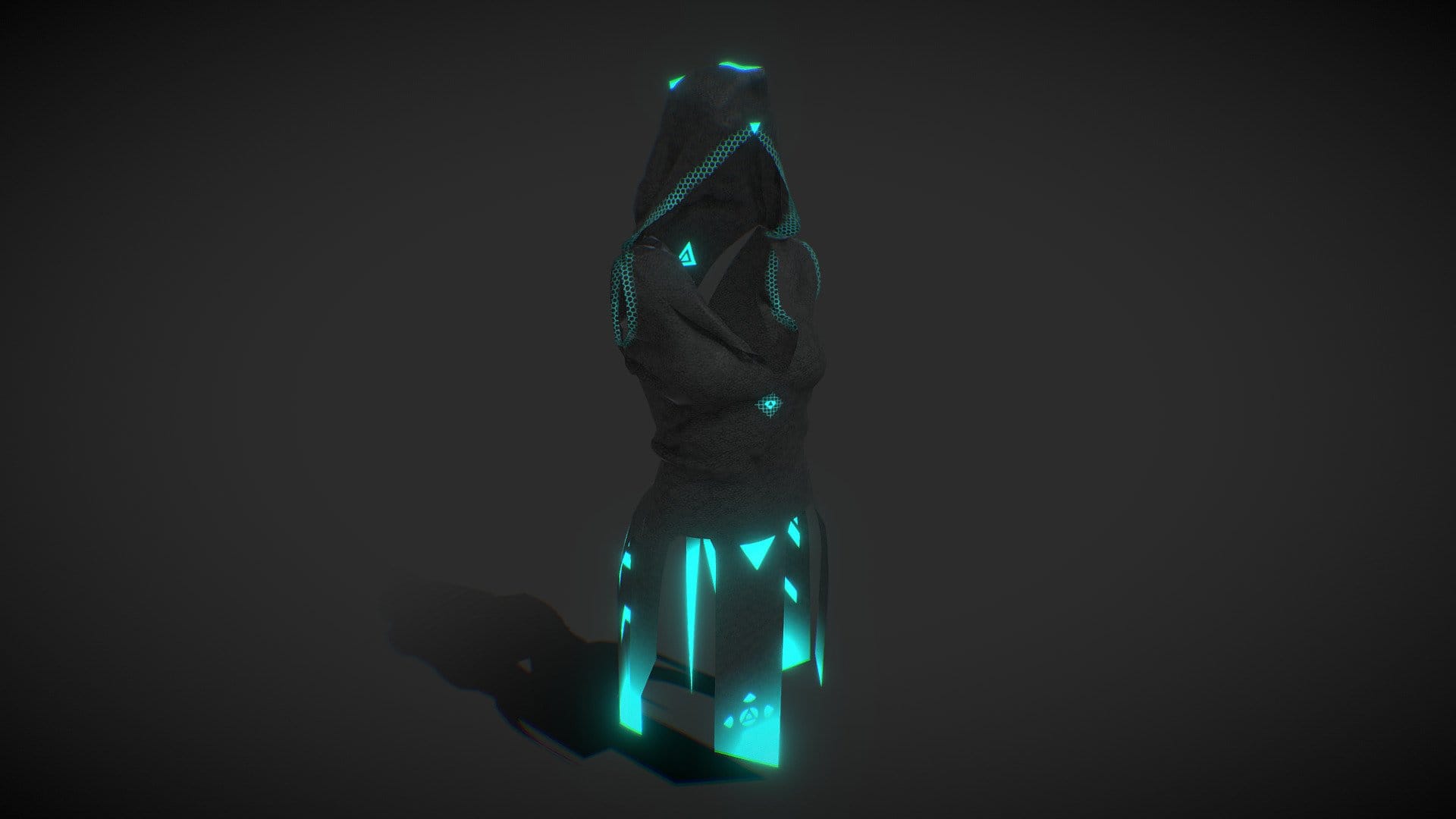 Cyberpunk Girl Hacker Suit - light blue ハッカースーツ - deep3dsea