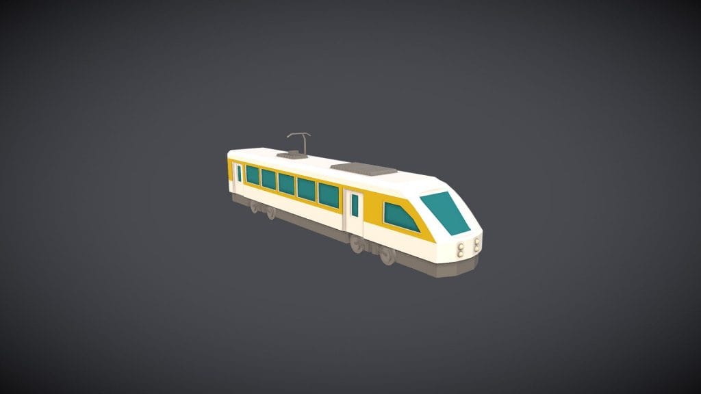 Low-Poly Yellow Train - deep3dsea