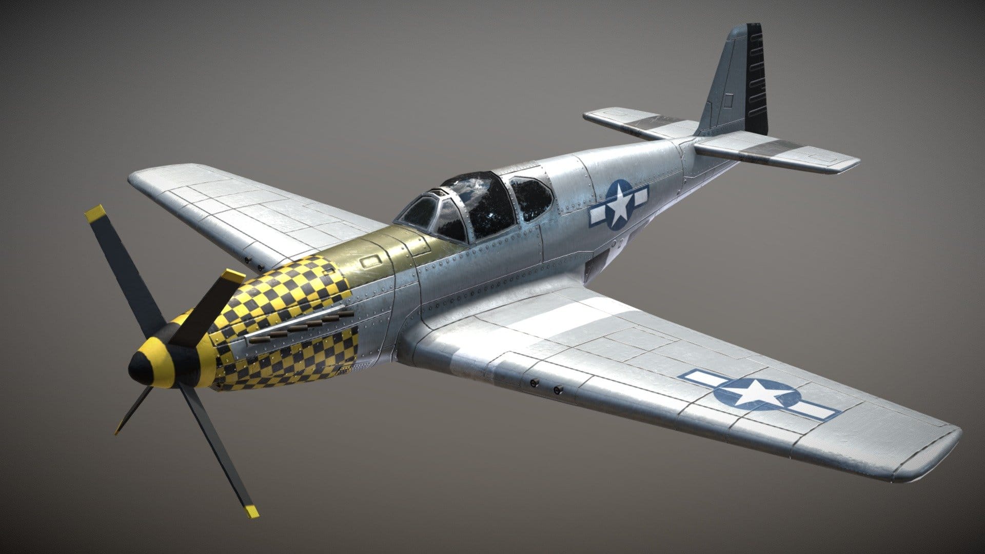 WW2 US Fighter Aircraft P51 Mustang - deep3dsea