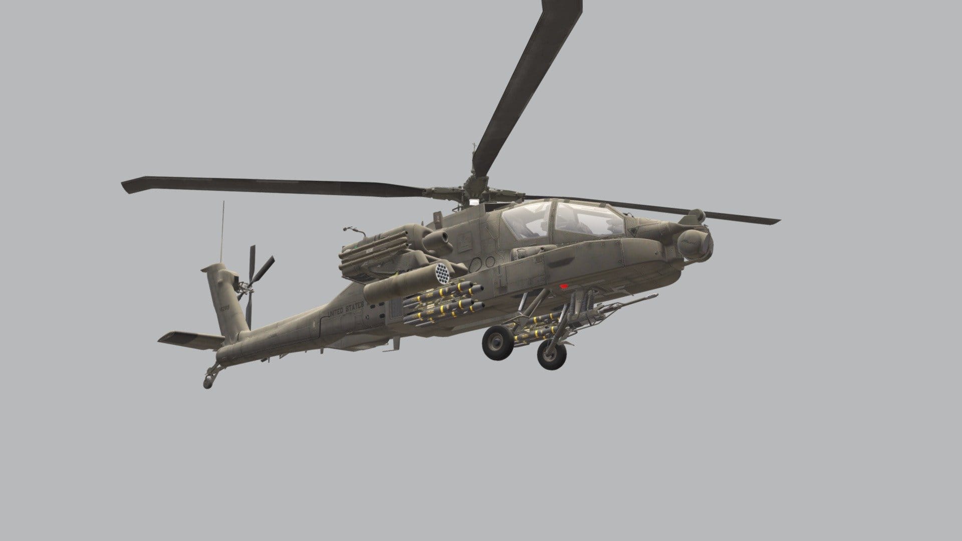 AH-64 Apache Helicopter 3D model - deep3dsea