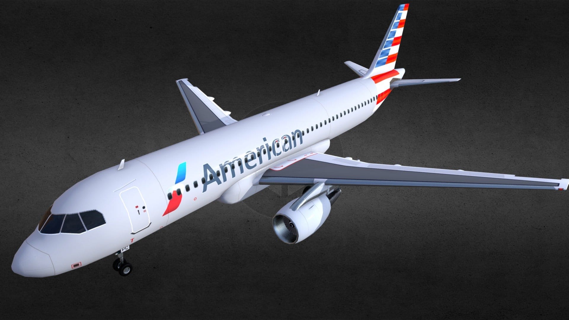Download Airbus A320 (american Airlines) Airplane 3D Model | Deep3DSea