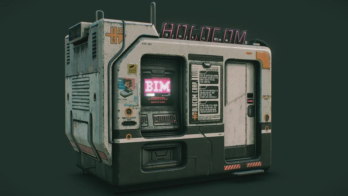 Download Cyberpunk Holocom Booth 3D Model | deep3dsea