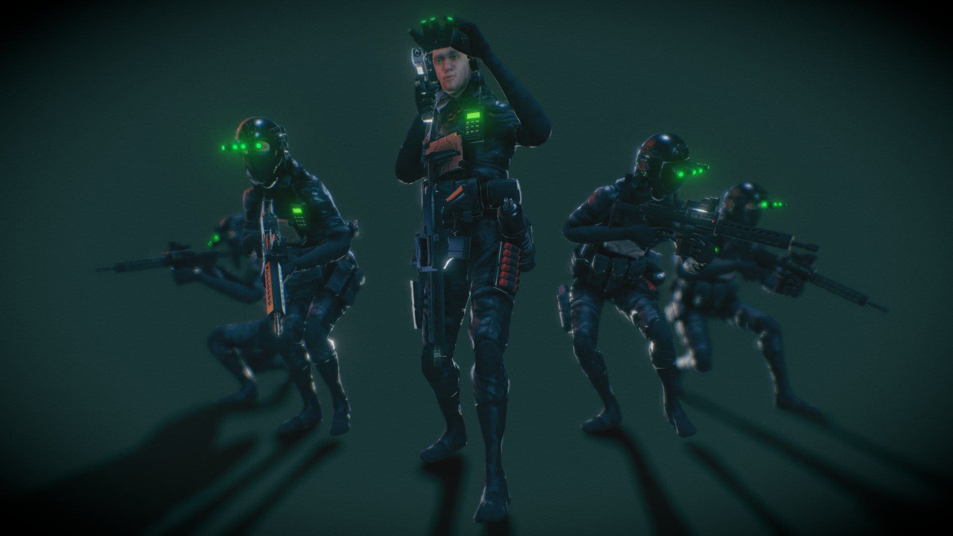Futuristic Soldiers Unit - deep3dsea