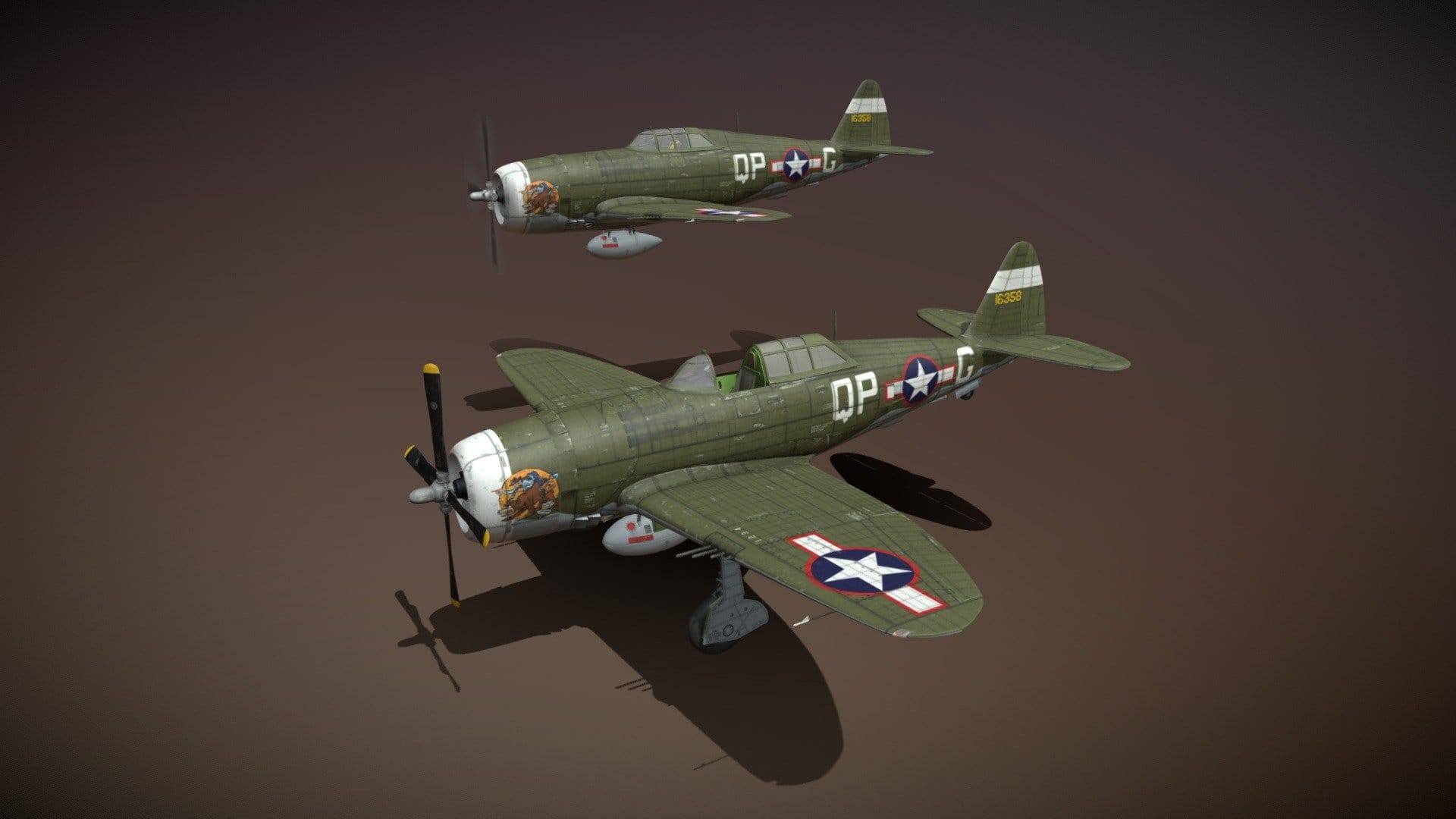Republic P-47C Thunderbolt - California or Bust - deep3dsea