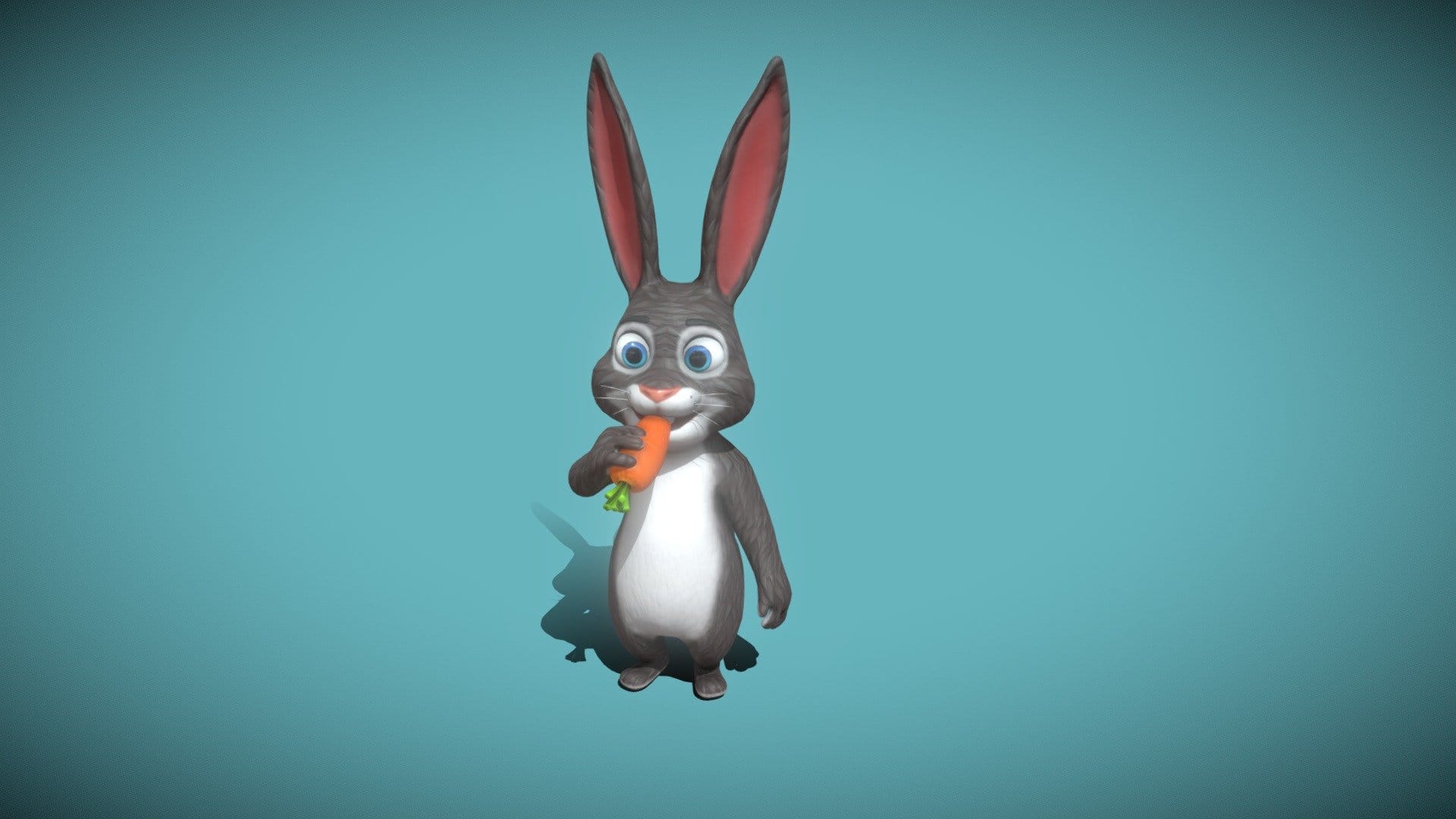 Cartoon Rabbit Animated 3D Model - deep3dsea