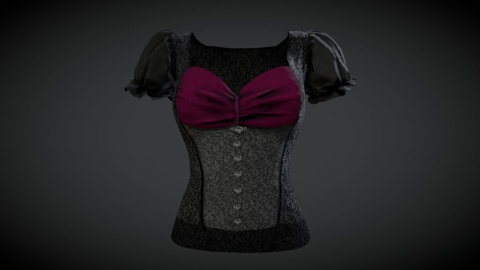 Cute Female Raven Top - deep3dsea