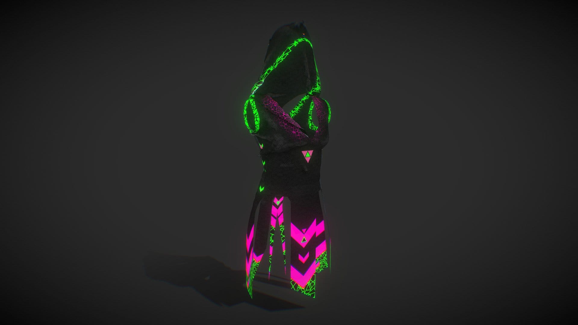 Download Cyberpunk Girl Hacker Suit - Neon style ハッカースーツ 3D Model ...