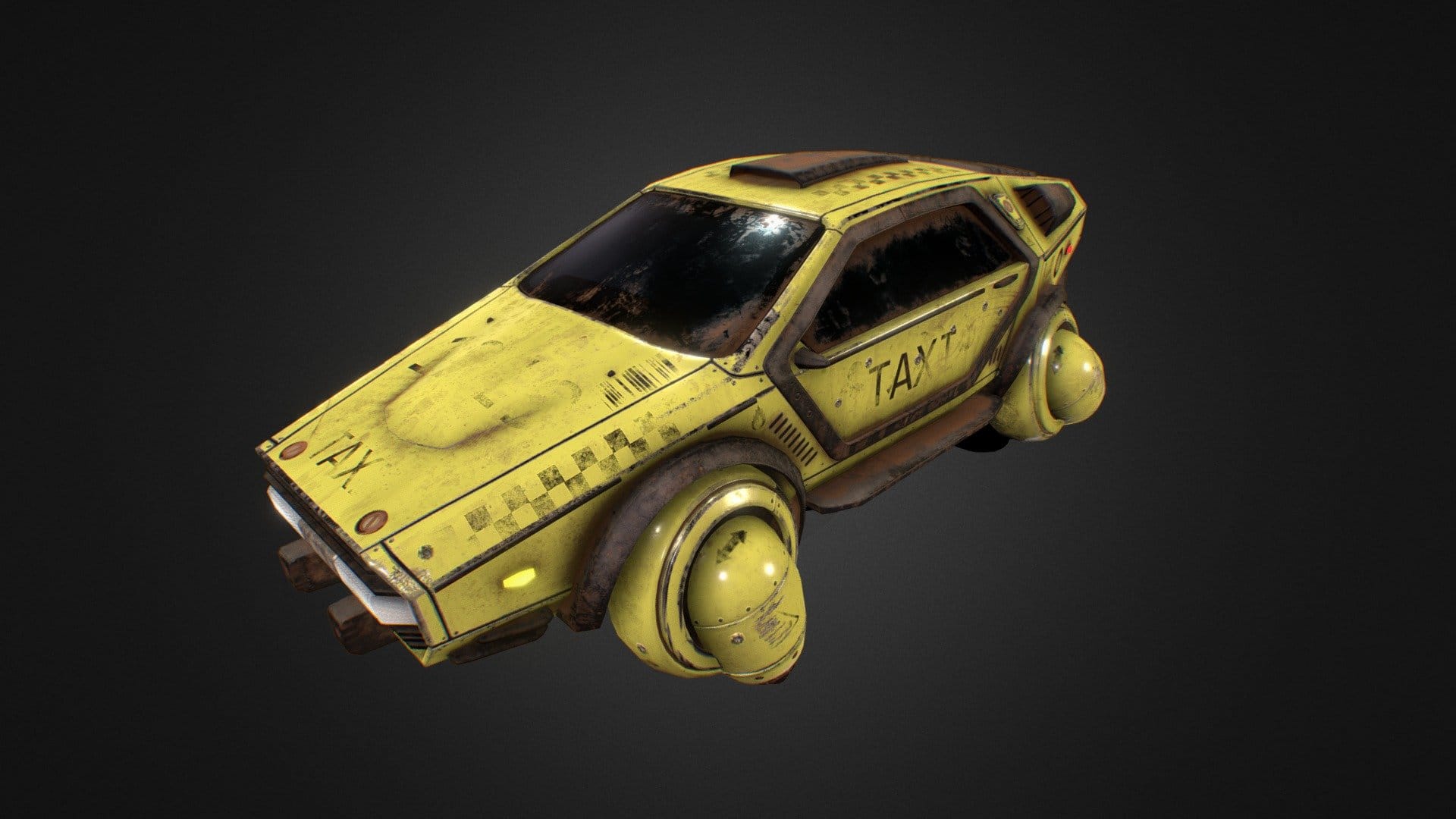 Cyberpunk hovercar taxi - deep3dsea