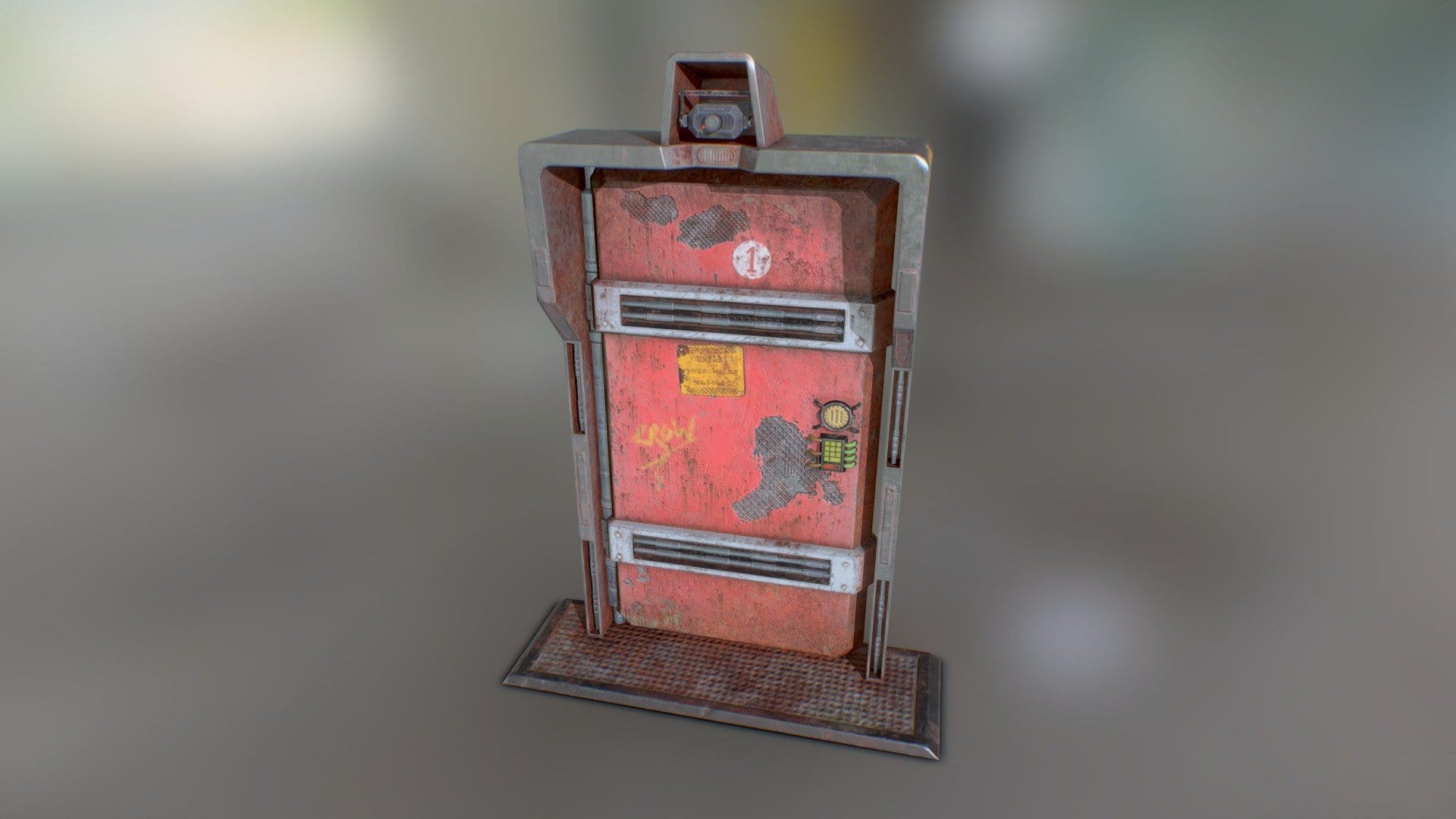 cyberpunk metal security door - deep3dsea