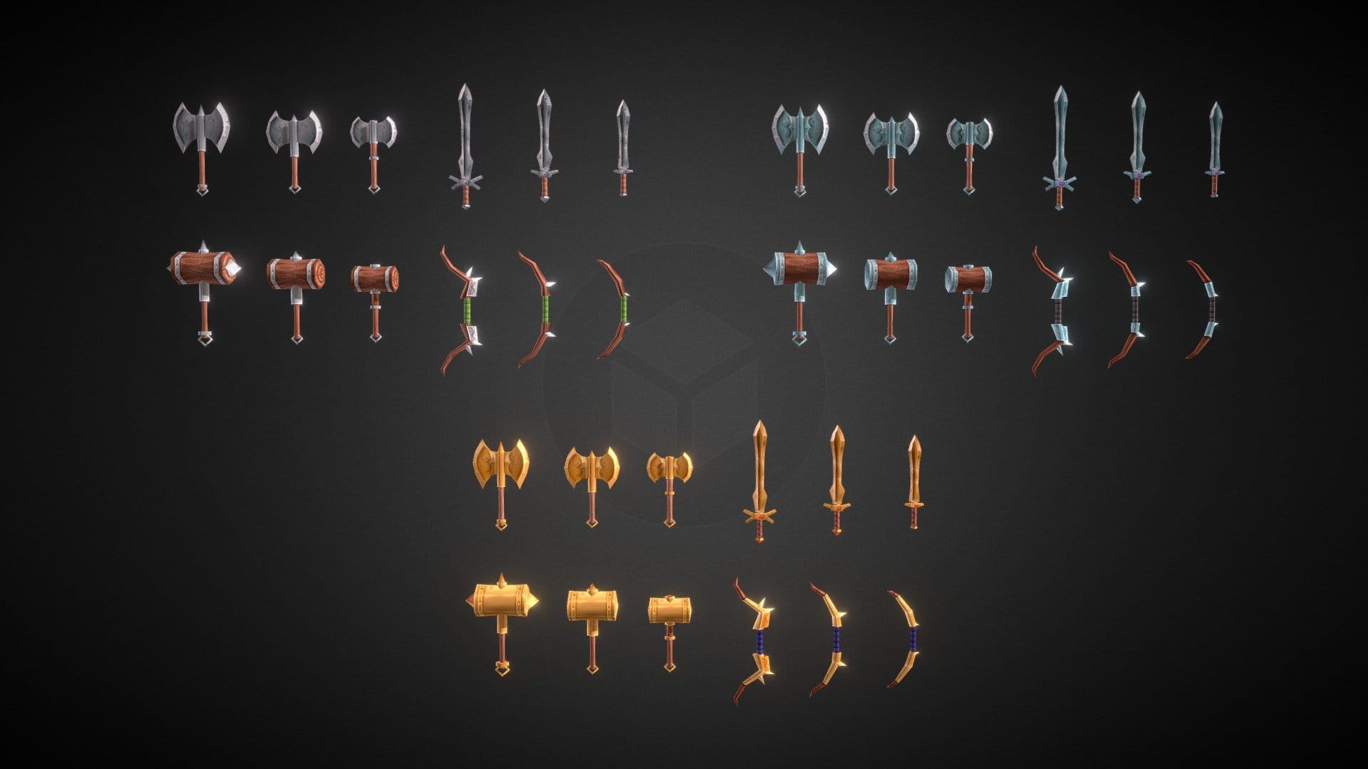 Download Fantasy Weapons Set 3D Model | deep3dsea