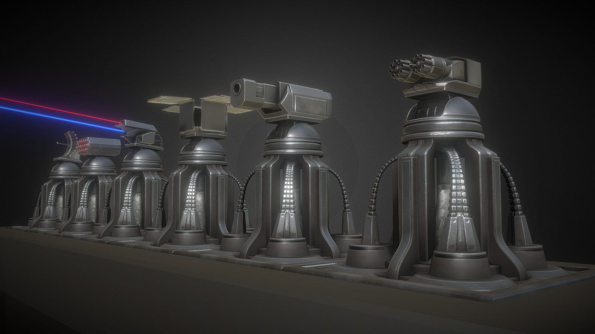 Futuristic Tower Set - deep3dsea