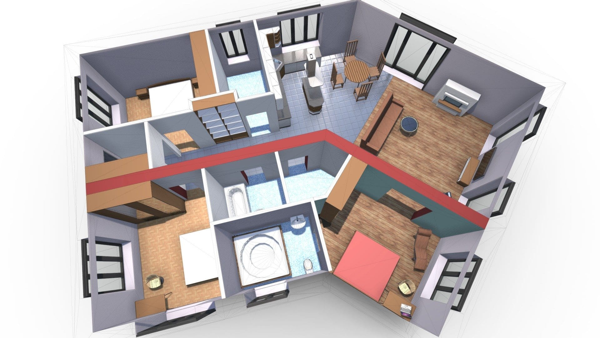 House plan top view 03 - deep3dsea