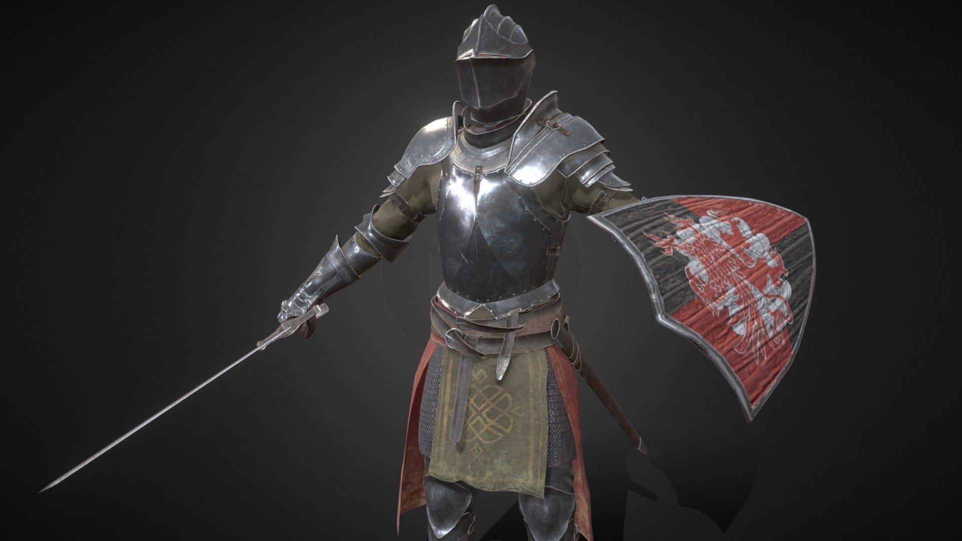 Knight model in medieval style - deep3dsea