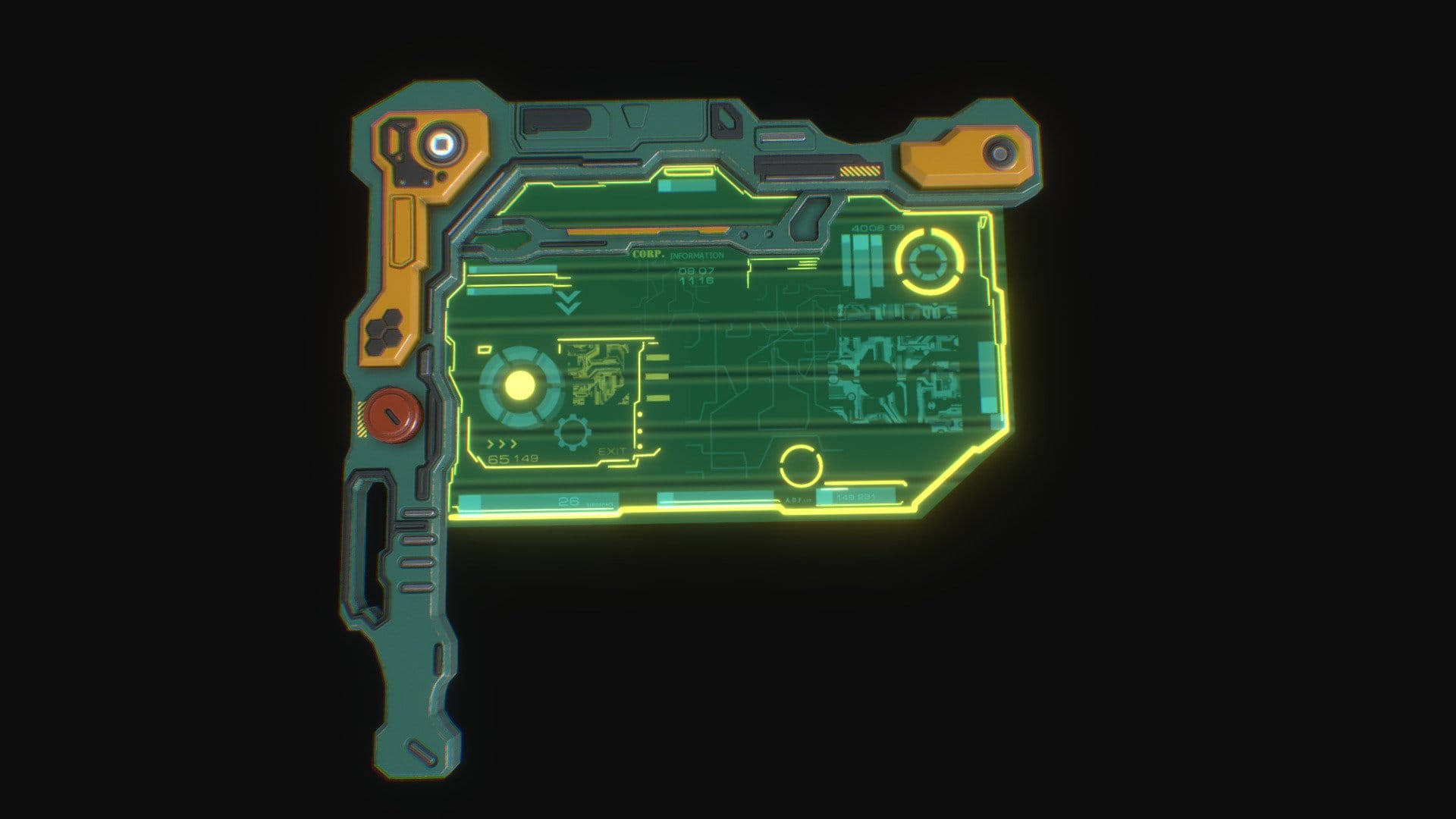 Low poly sci fi holographic tablet - deep3dsea