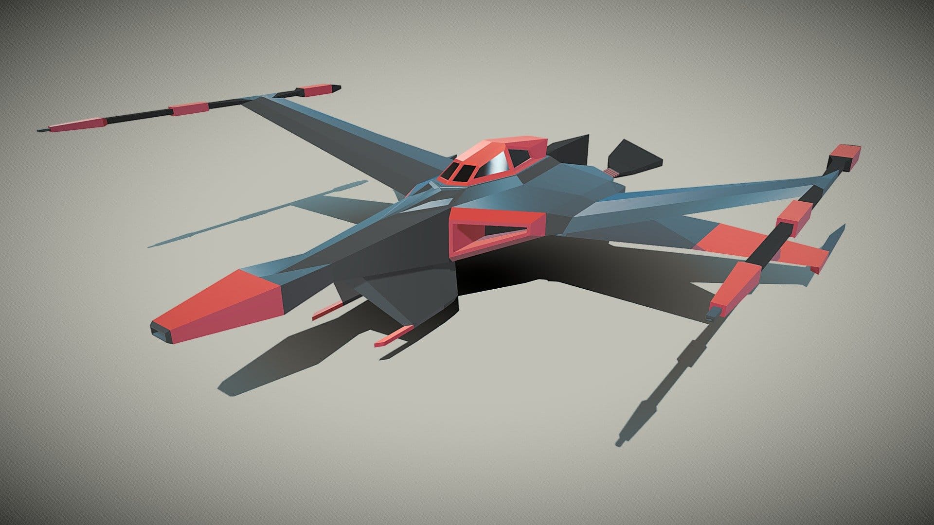 Lowpoly Battle Spaceship concept - deep3dsea