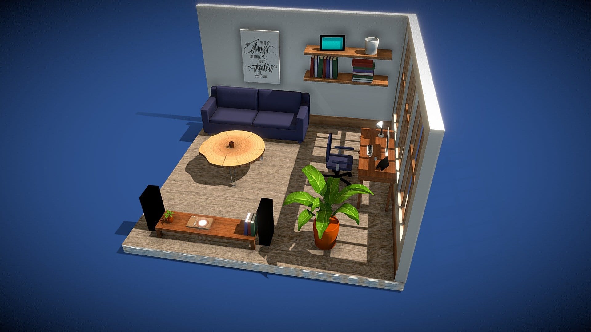 Modern Living Room School Project - deep3dsea