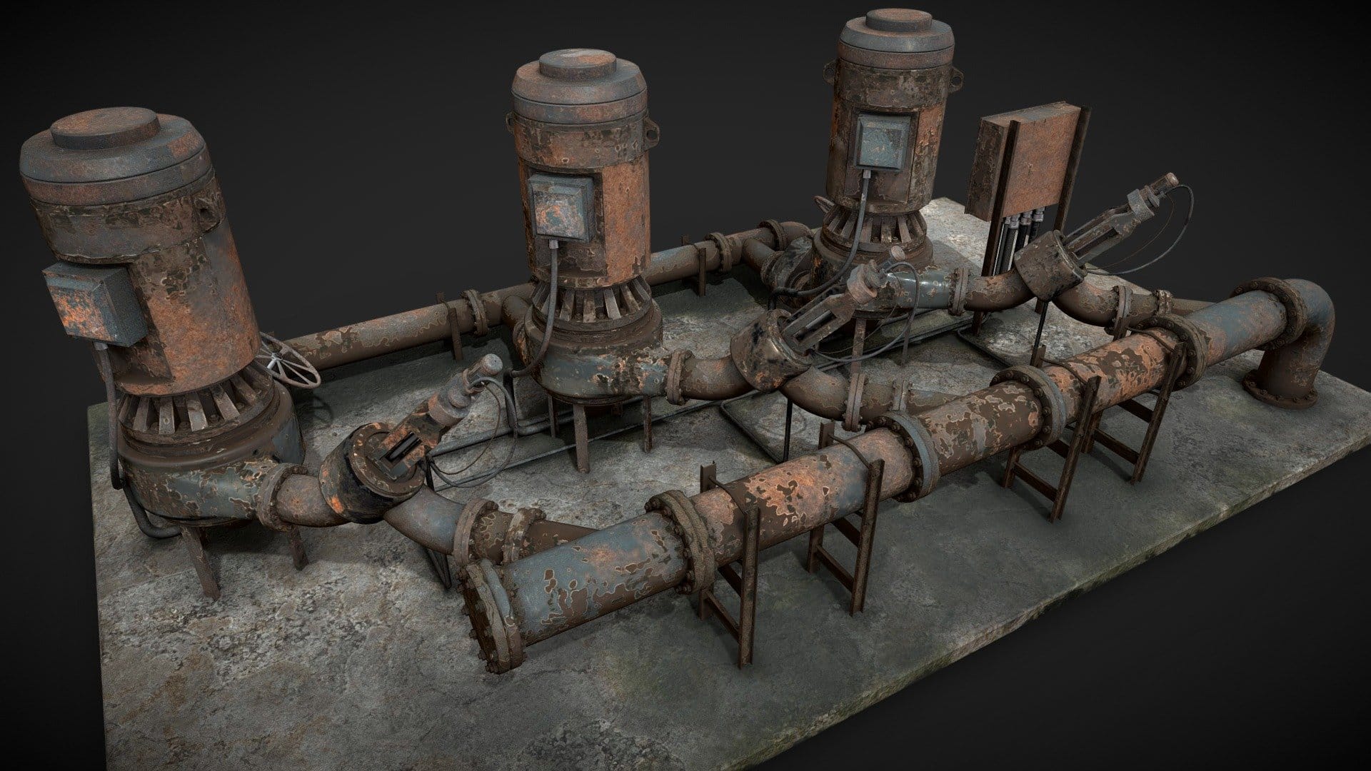 Rusted pump station - deep3dsea