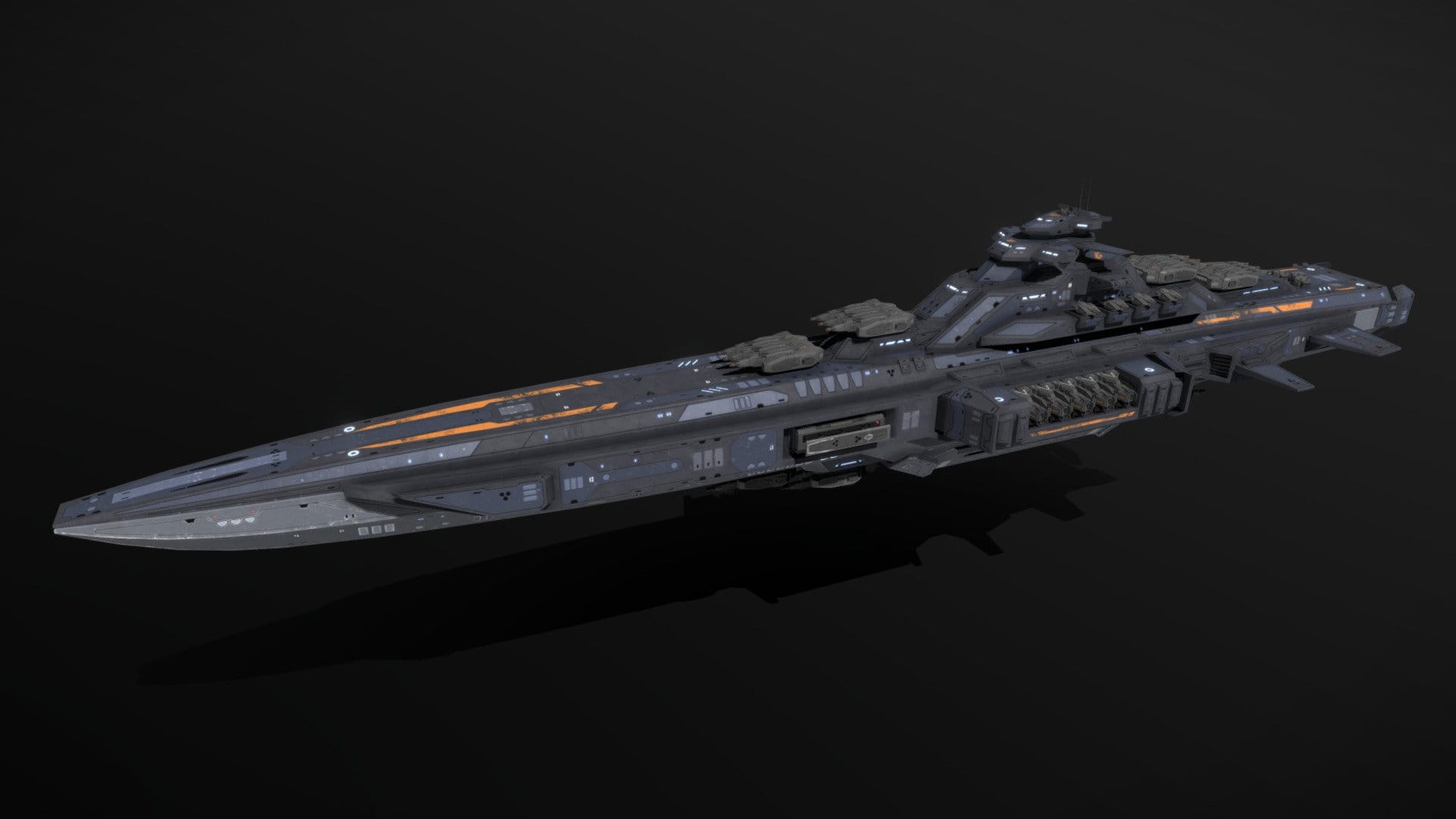 Scifi Battlecruiser Kyushu - deep3dsea