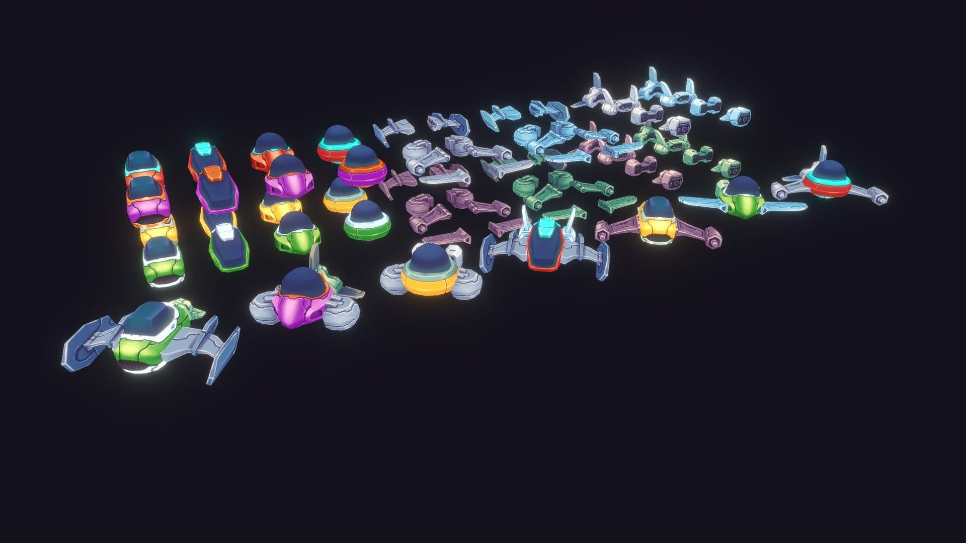 Spaceship set - deep3dsea