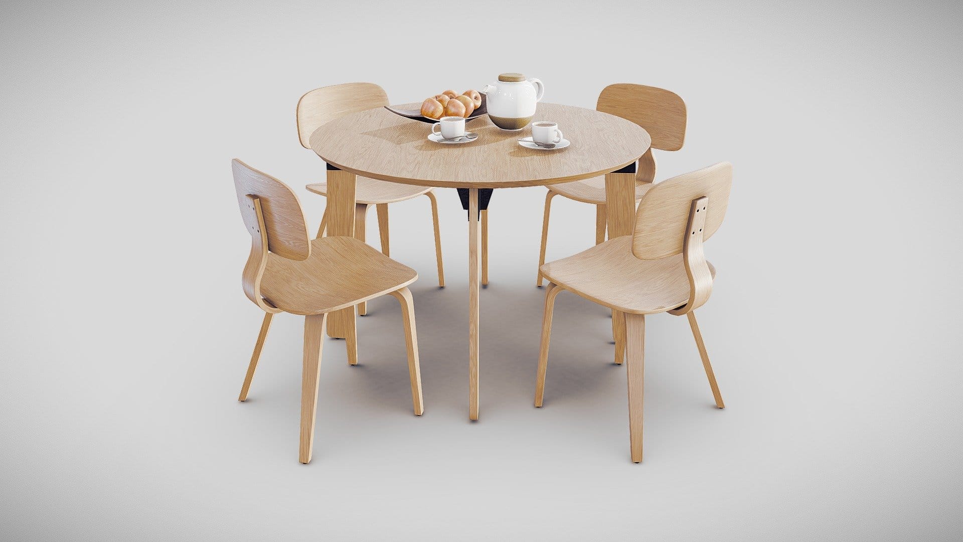 Wooden Dining Table Set - deep3dsea