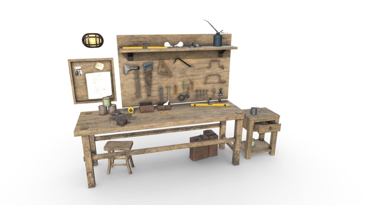 Workbench With Tools | Game Assets - deep3dsea