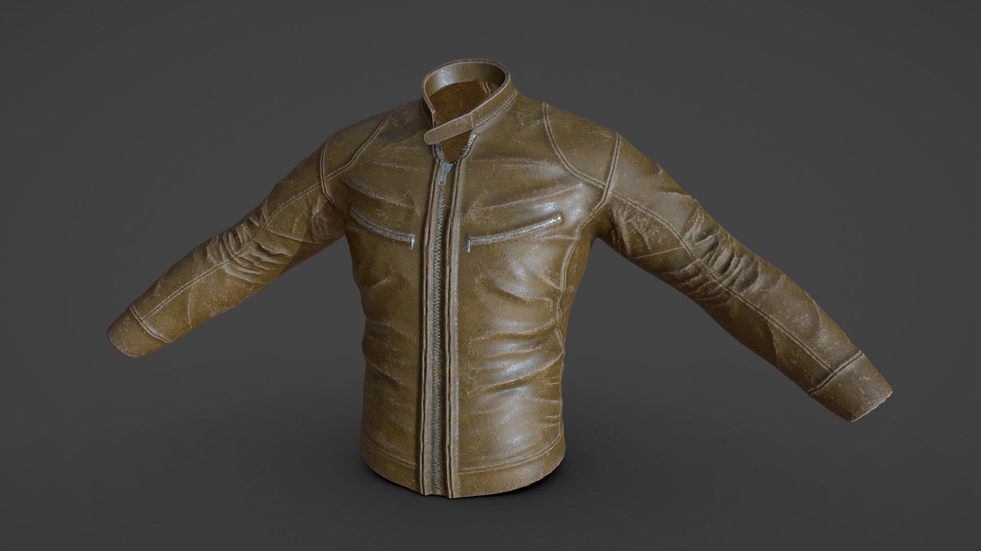 Worn Leather Jacket - deep3dsea