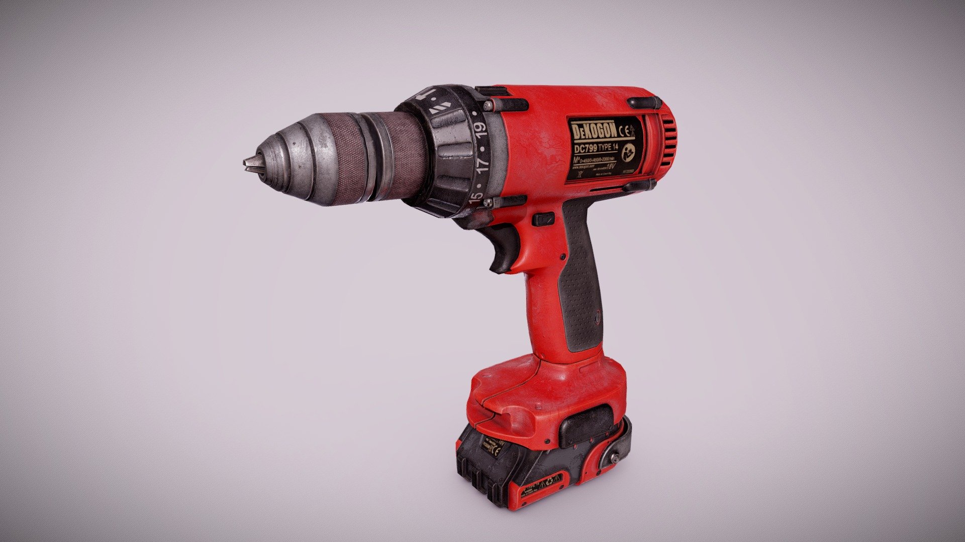 Download CON - Electric Drill - PBR Game Ready 3D Model | deep3dsea