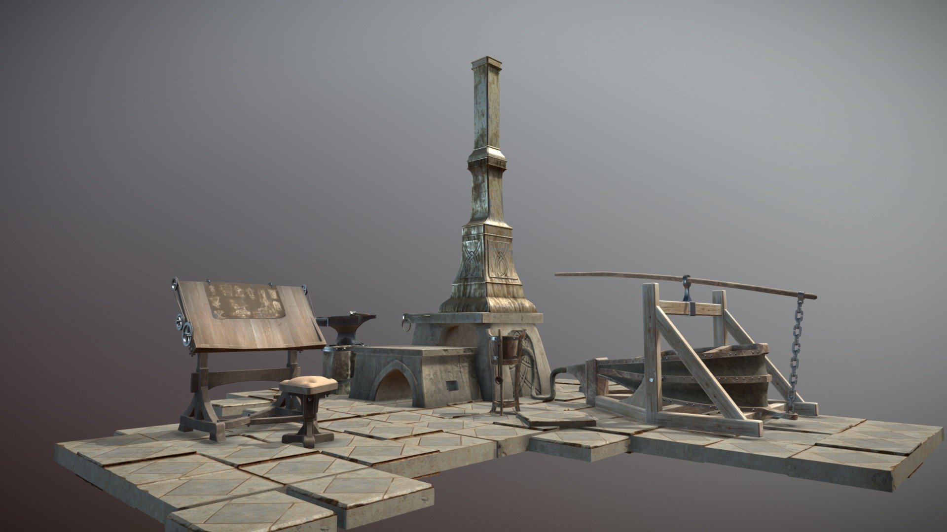 Haunted forge (animated) - deep3dsea