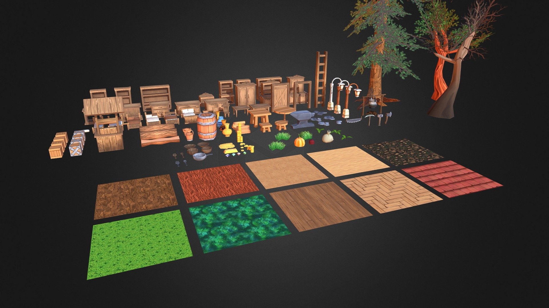 Little hand painted low poly pack - deep3dsea