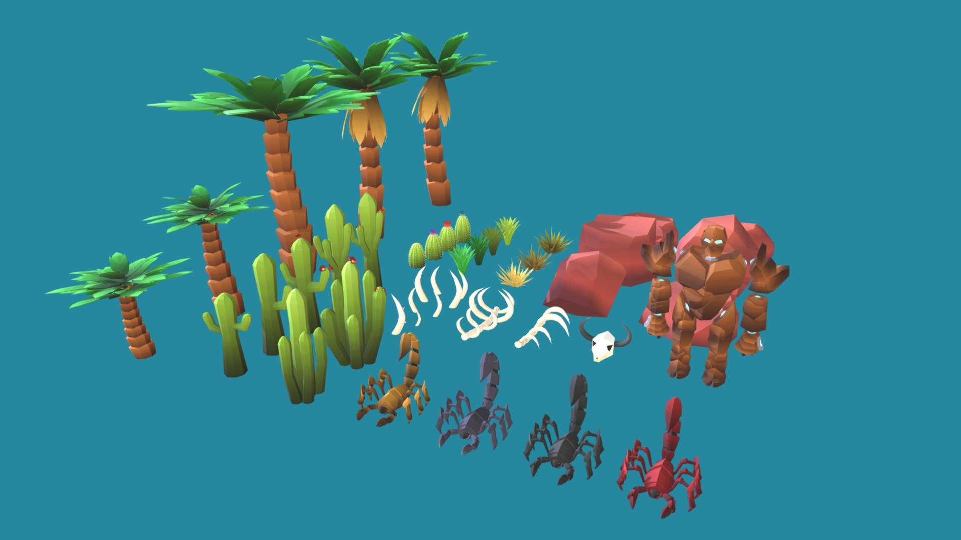 Low Poly Pack Oasis - Desert - deep3dsea