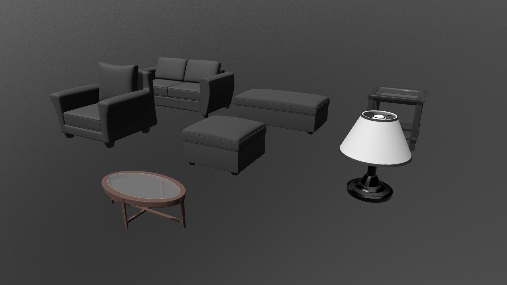 Download Modern Living Room Asset Pack 3D Model | deep3dsea
