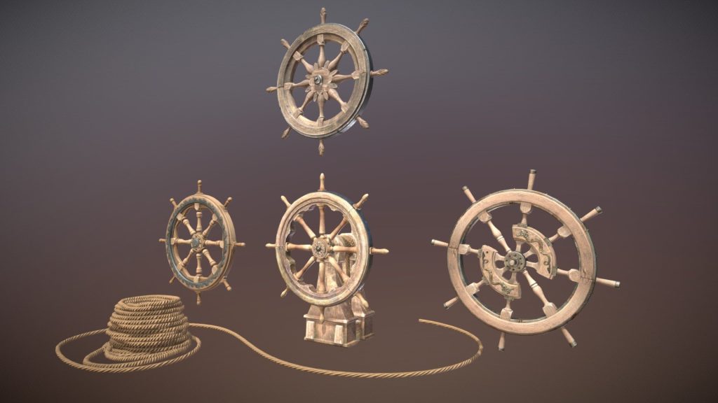Old ship steering wheels - deep3dsea