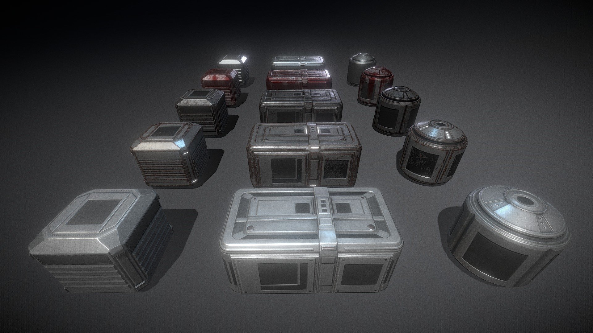 Sci-Fi Containe Set - deep3dsea