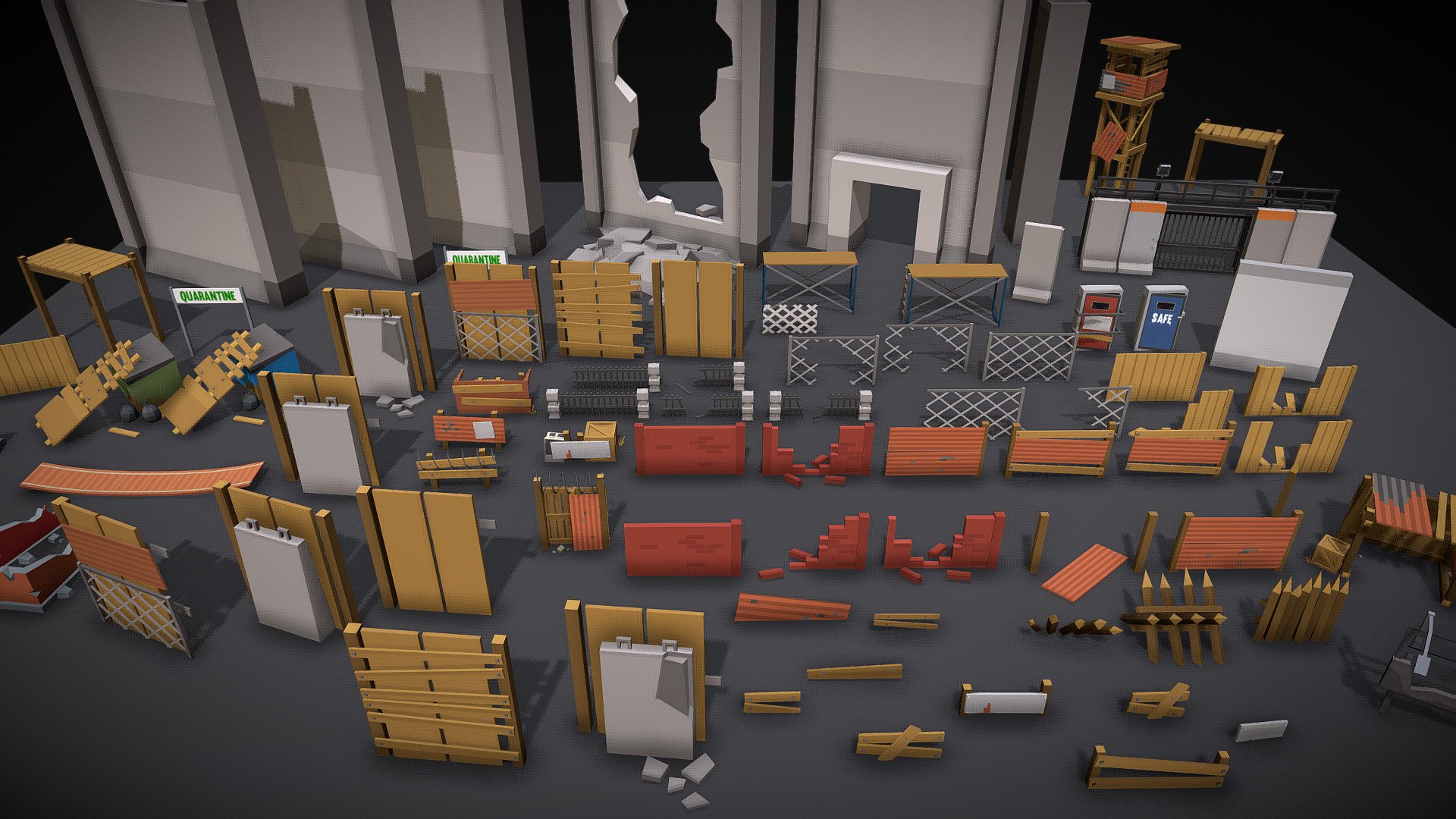 Simple Apocalypse - Wall Set - deep3dsea