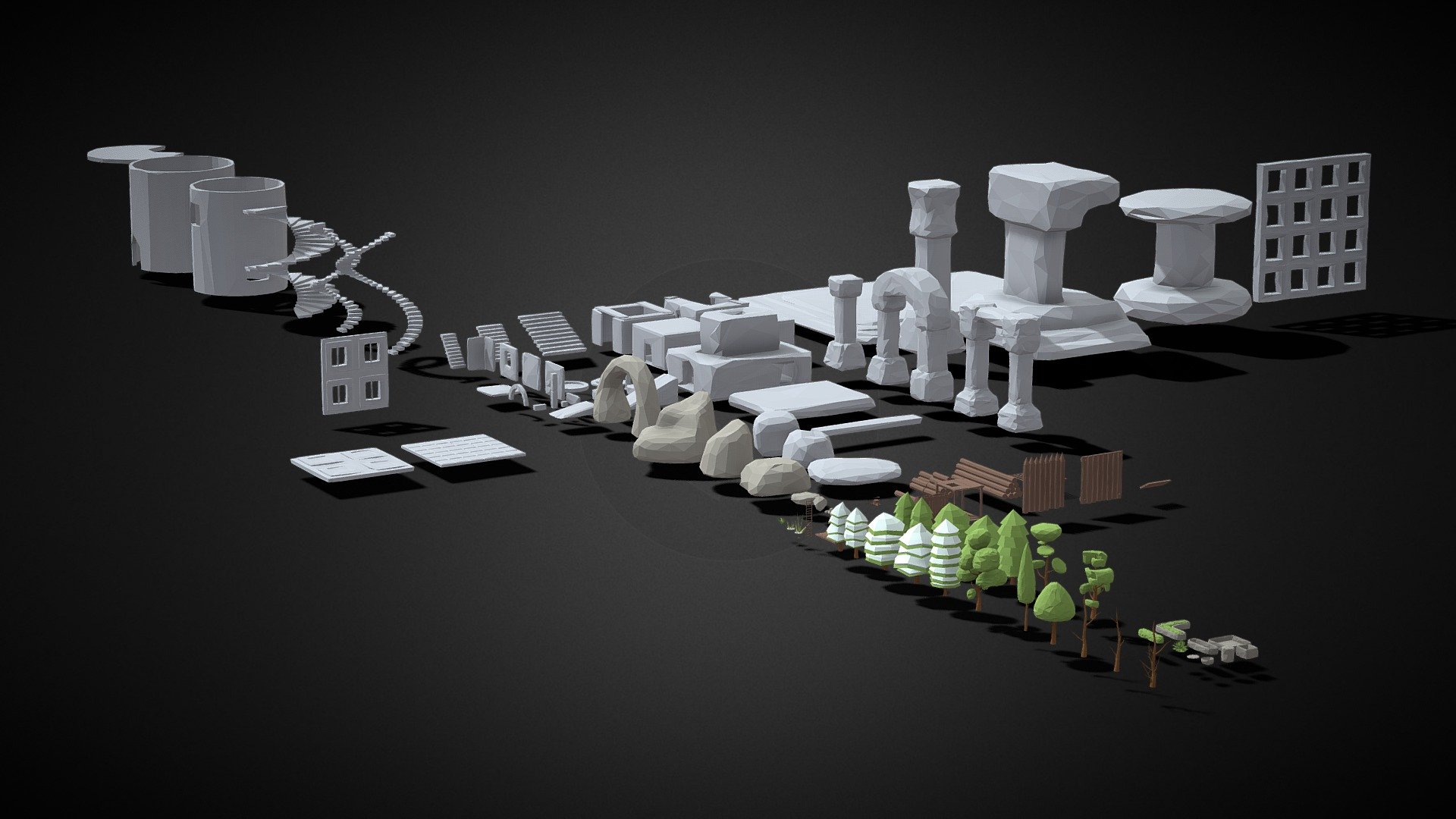 Snowy Map Low-poly Kit - deep3dsea