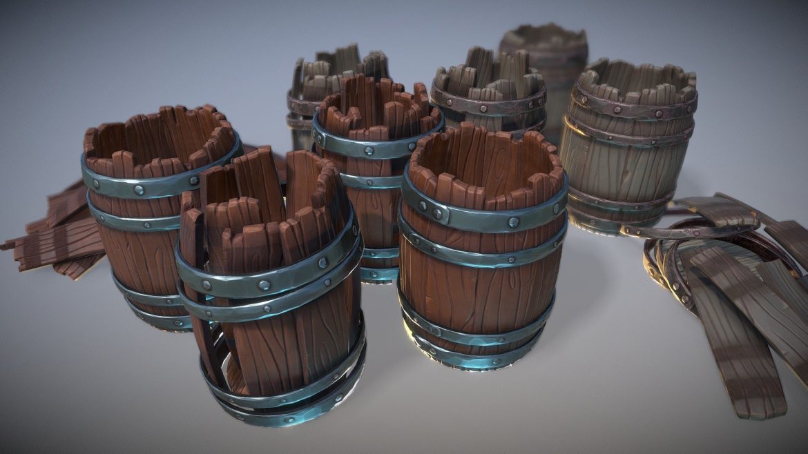 Stylized Barrel Set - deep3dsea
