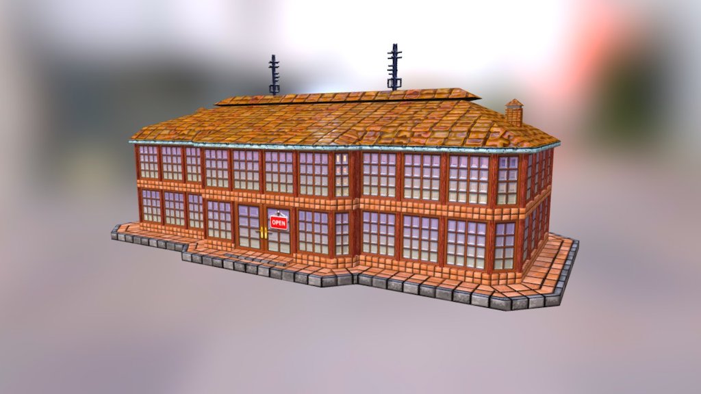 Toon Textured Shop Building - deep3dsea