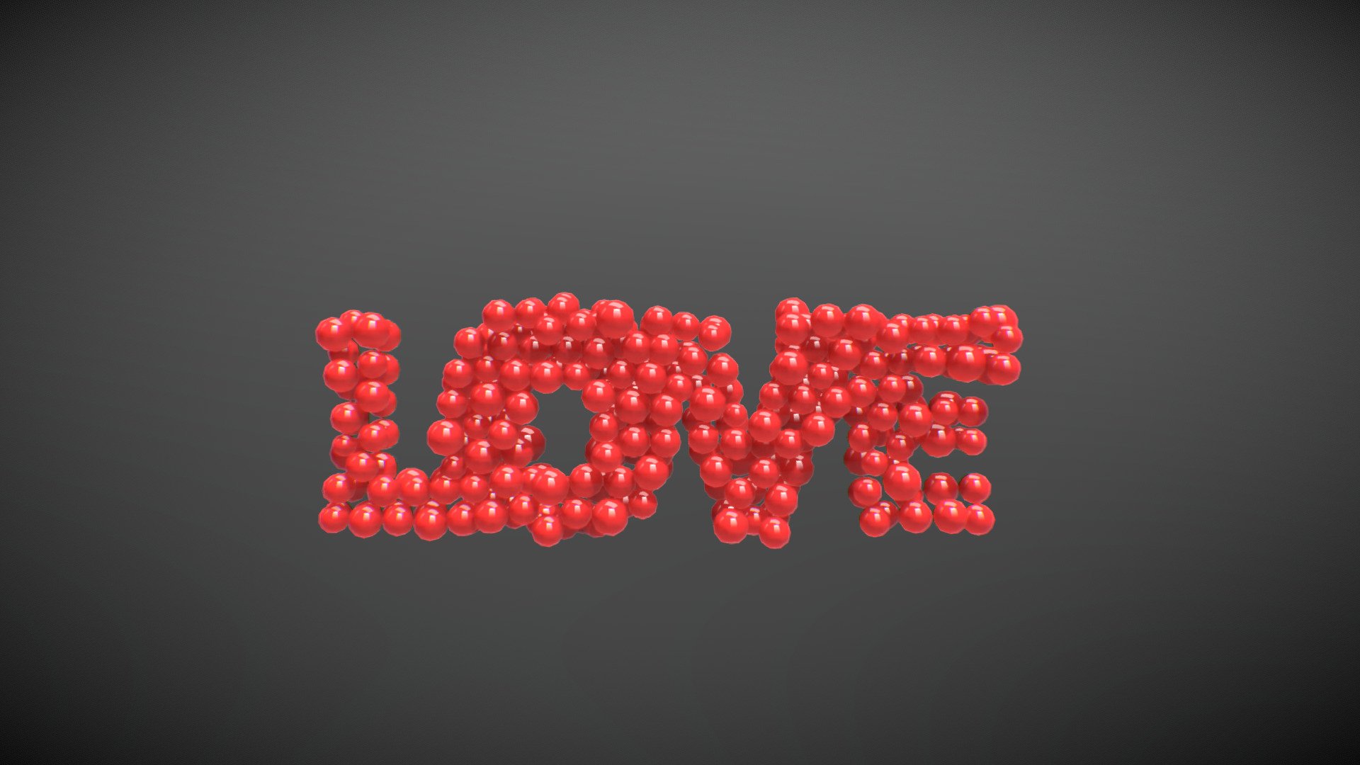 Word "LOVE", forming animation from spheres. - deep3dsea