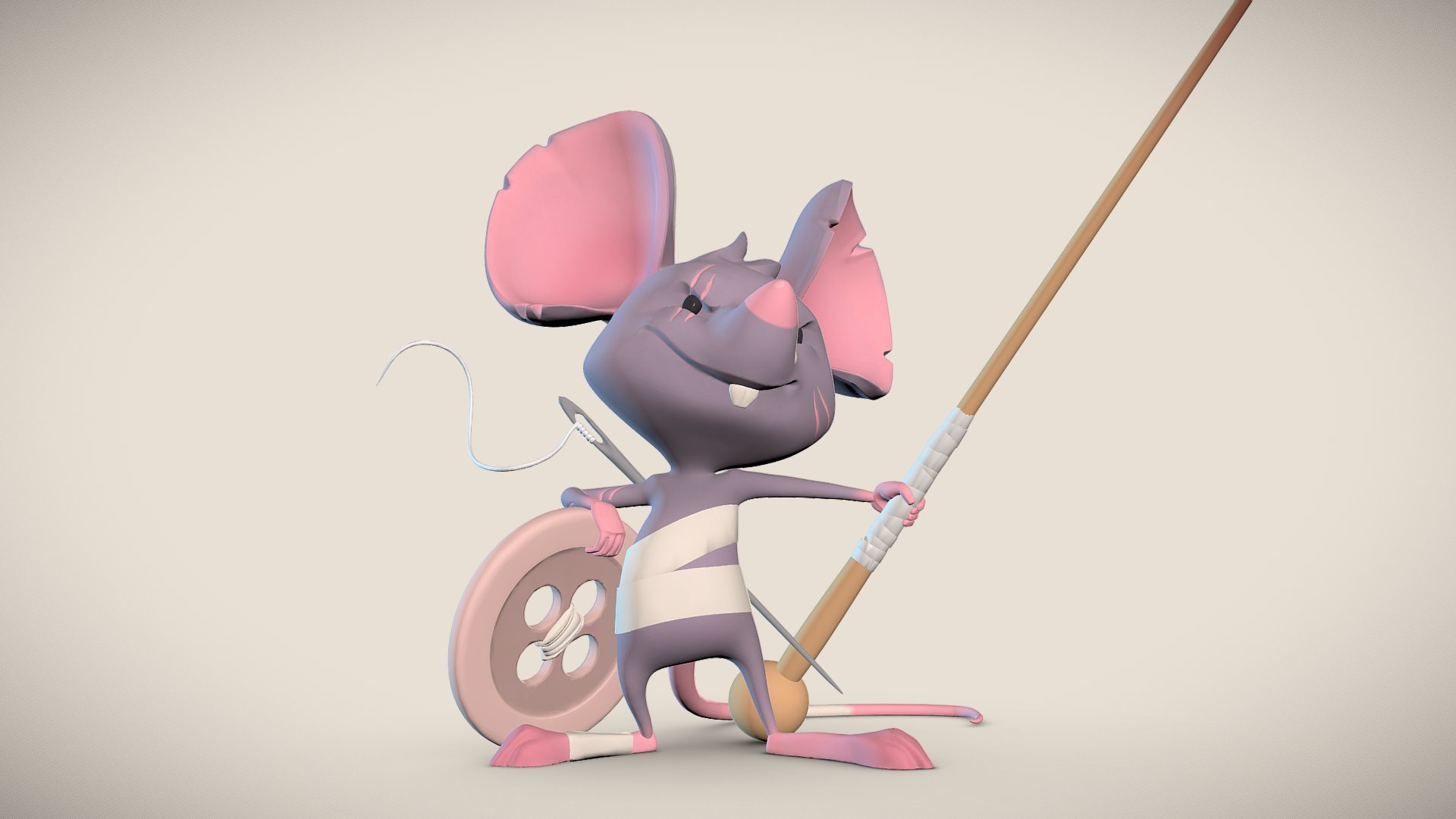Download Mouse Warrior 3D Model | deep3dsea