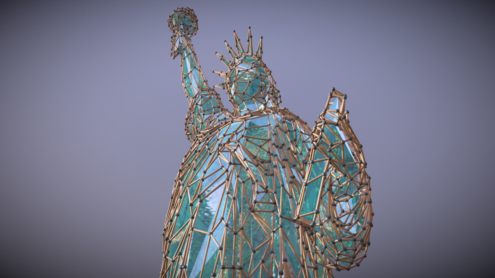 Remixed Atom Statue Of Liberty - deep3dsea