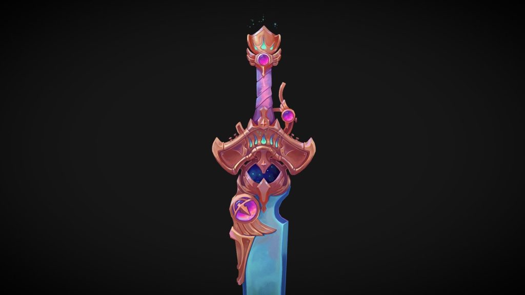 Beacon of Starlight - Handpainted Fantasy Sword - deep3dsea