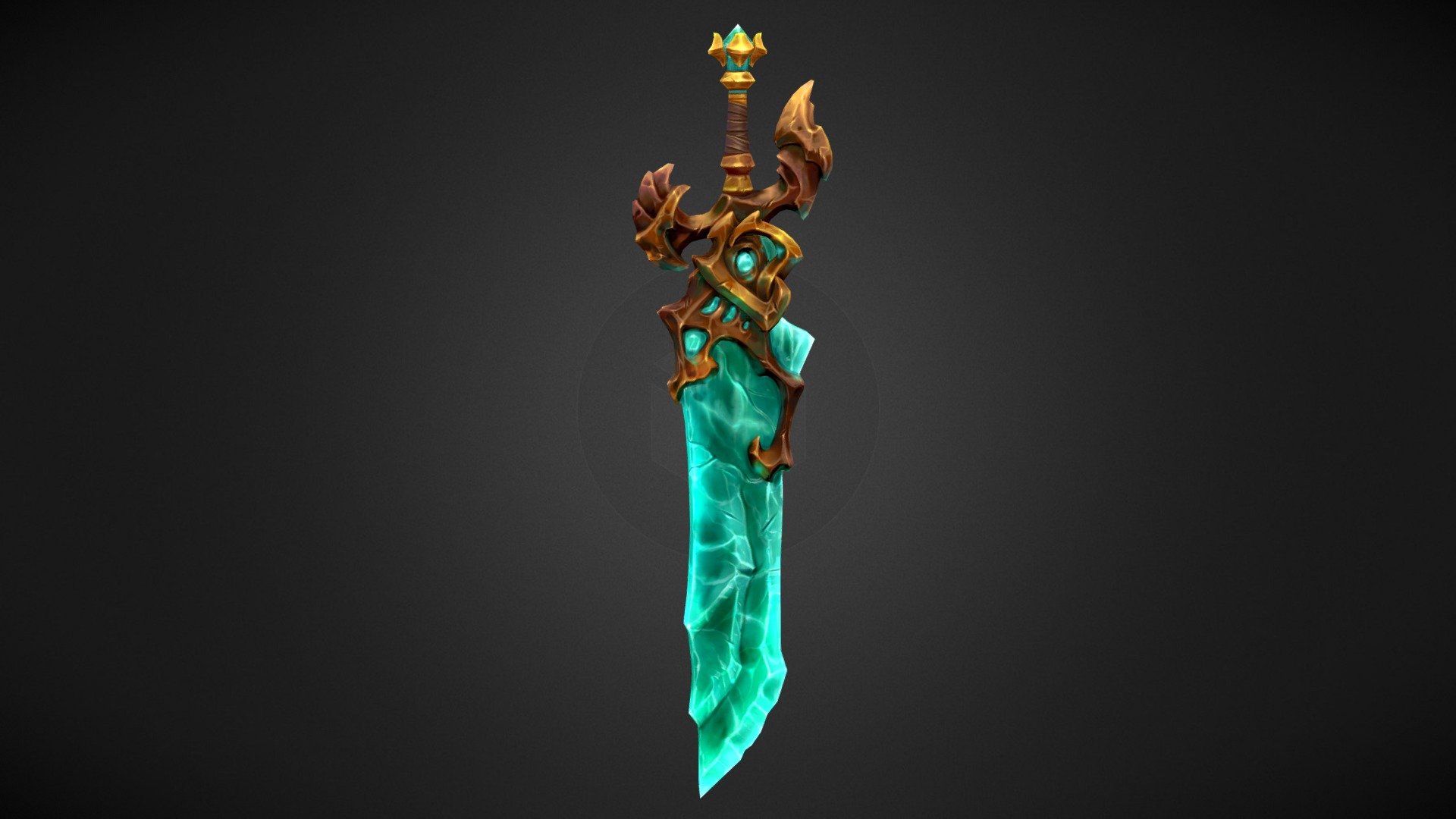 Crystal Sword - Handpainted weapon - deep3dsea