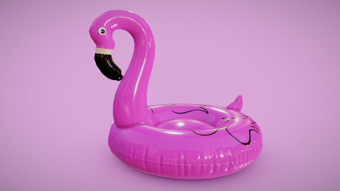 Download Flamingo Pool Float Low Poly Pbr 3D Model | Deep3DSea