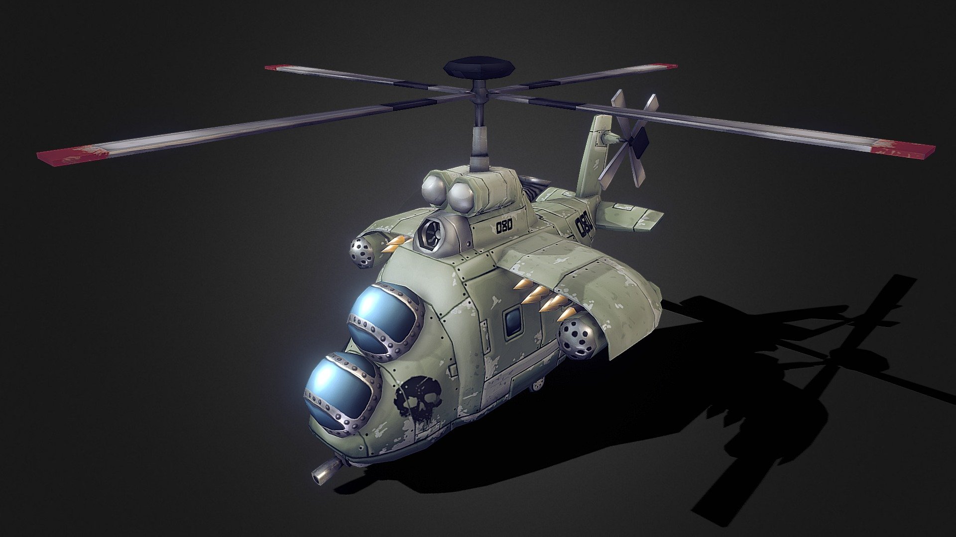 Hand-painted helicopter - deep3dsea