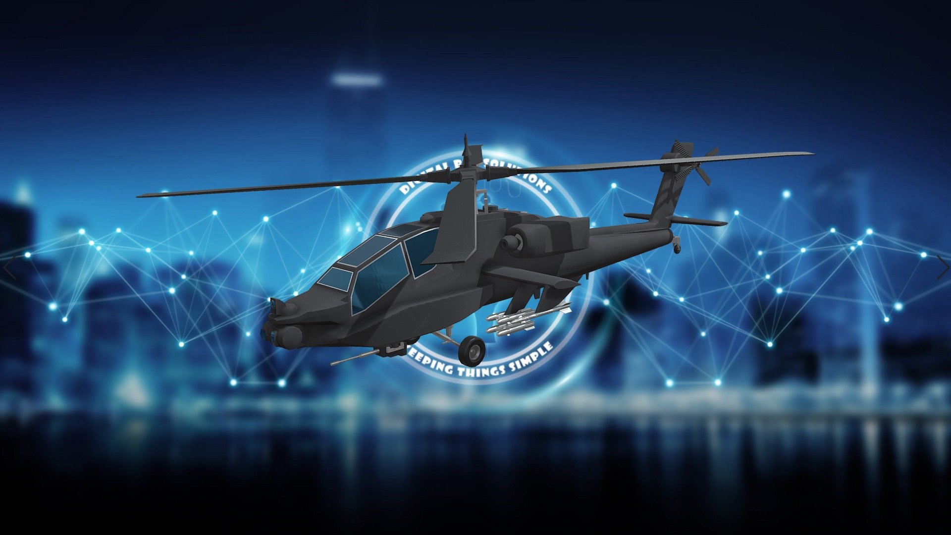 Download Longbow Apache Military Helicopter 3D Model | deep3dsea