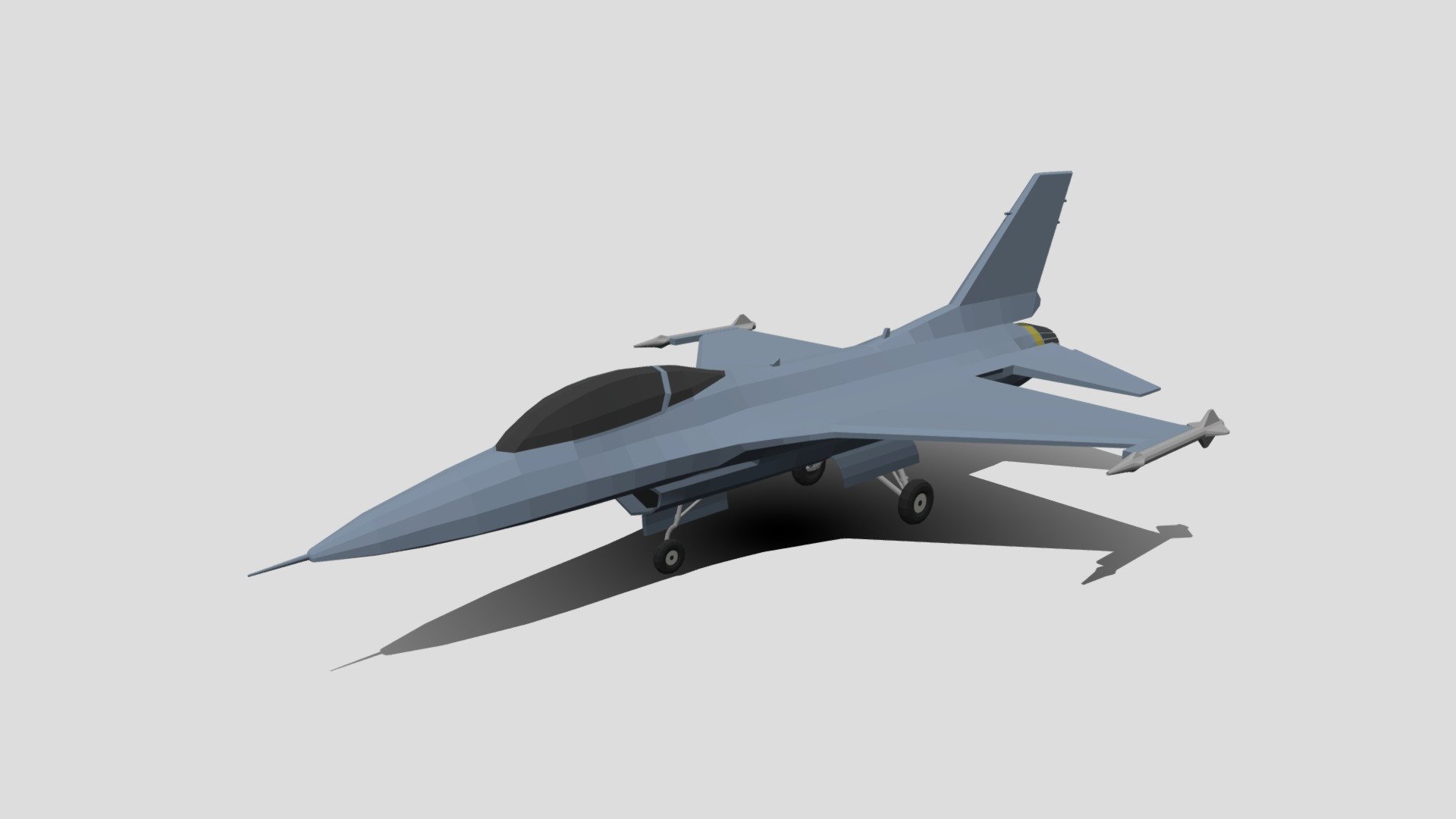 Low Poly Cartoon F-16c Fighting Falcon - deep3dsea