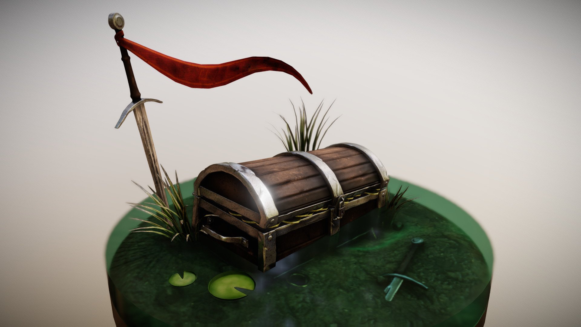 Medieval Treasure Chest - deep3dsea