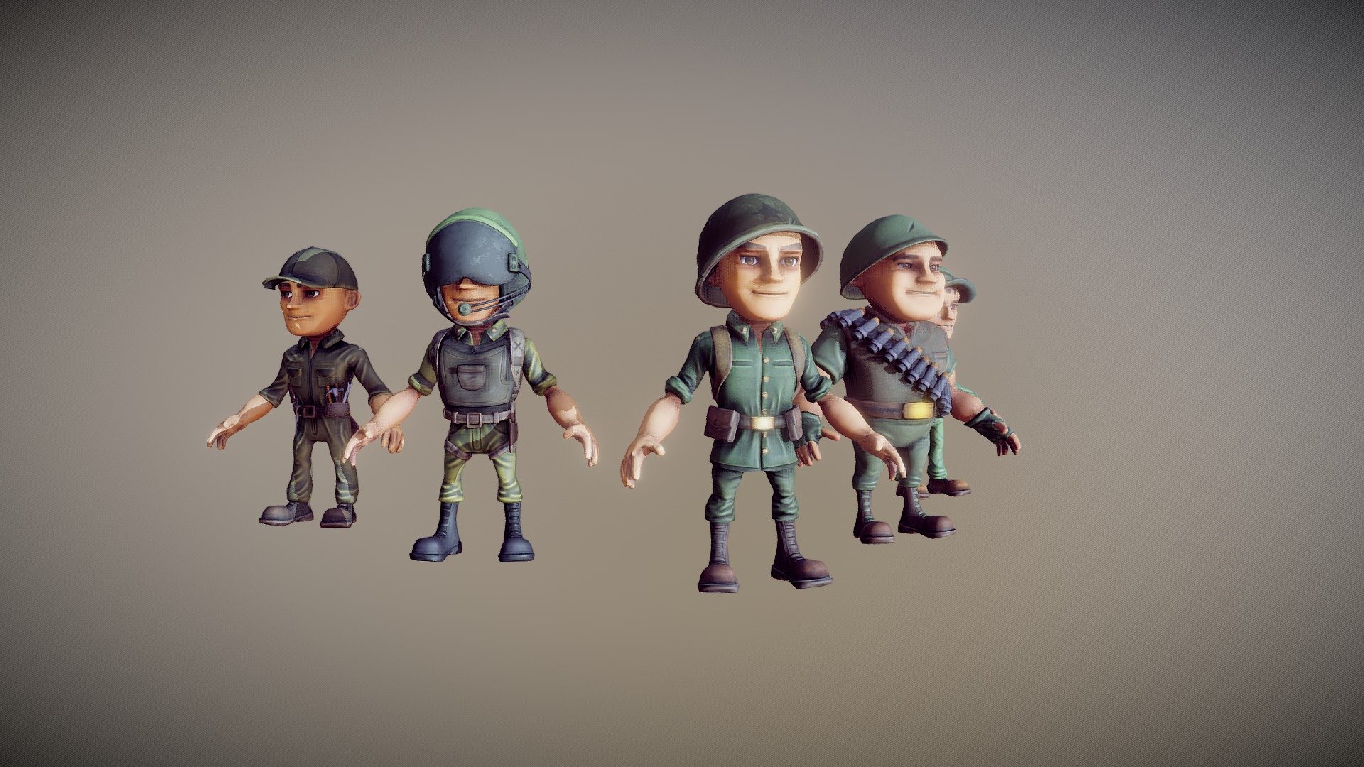 Stylized Military Characters - deep3dsea